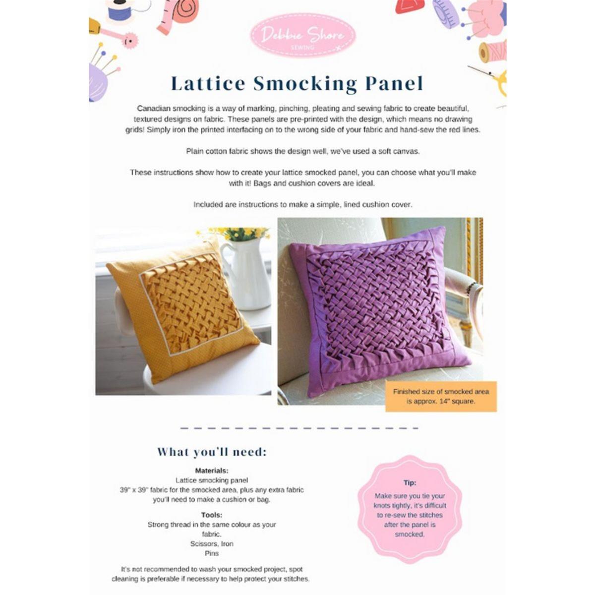Debbie Shore Lattice Smocking Panel and Instructions | SewingStreet