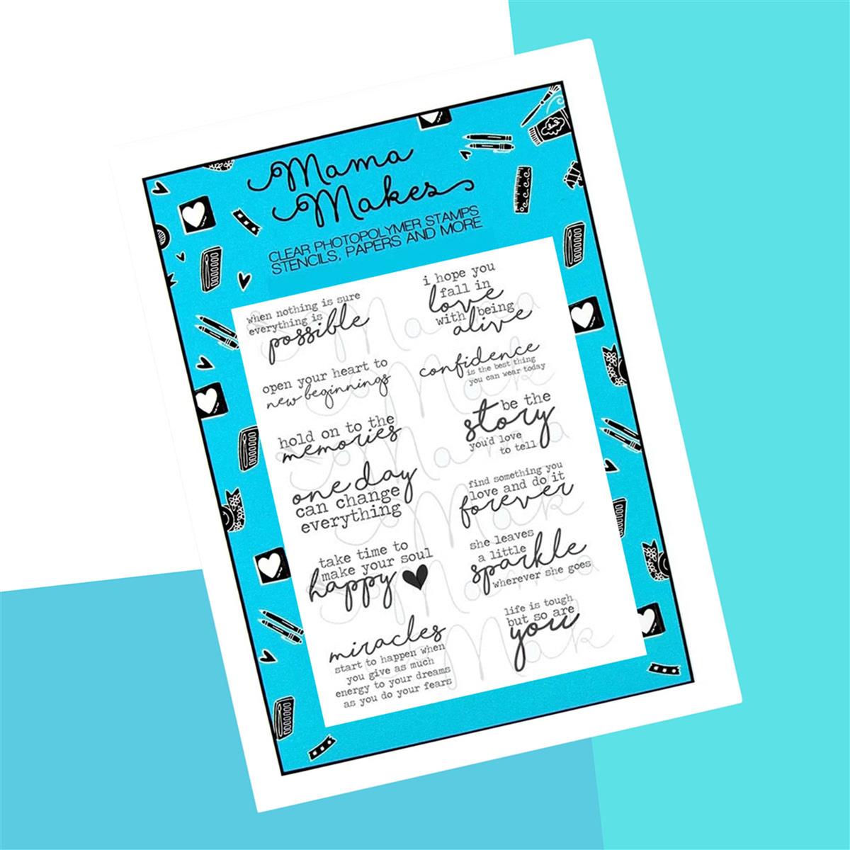 Mama Makes - Mini Journal Sentiments Stamp Set | HobbyMaker