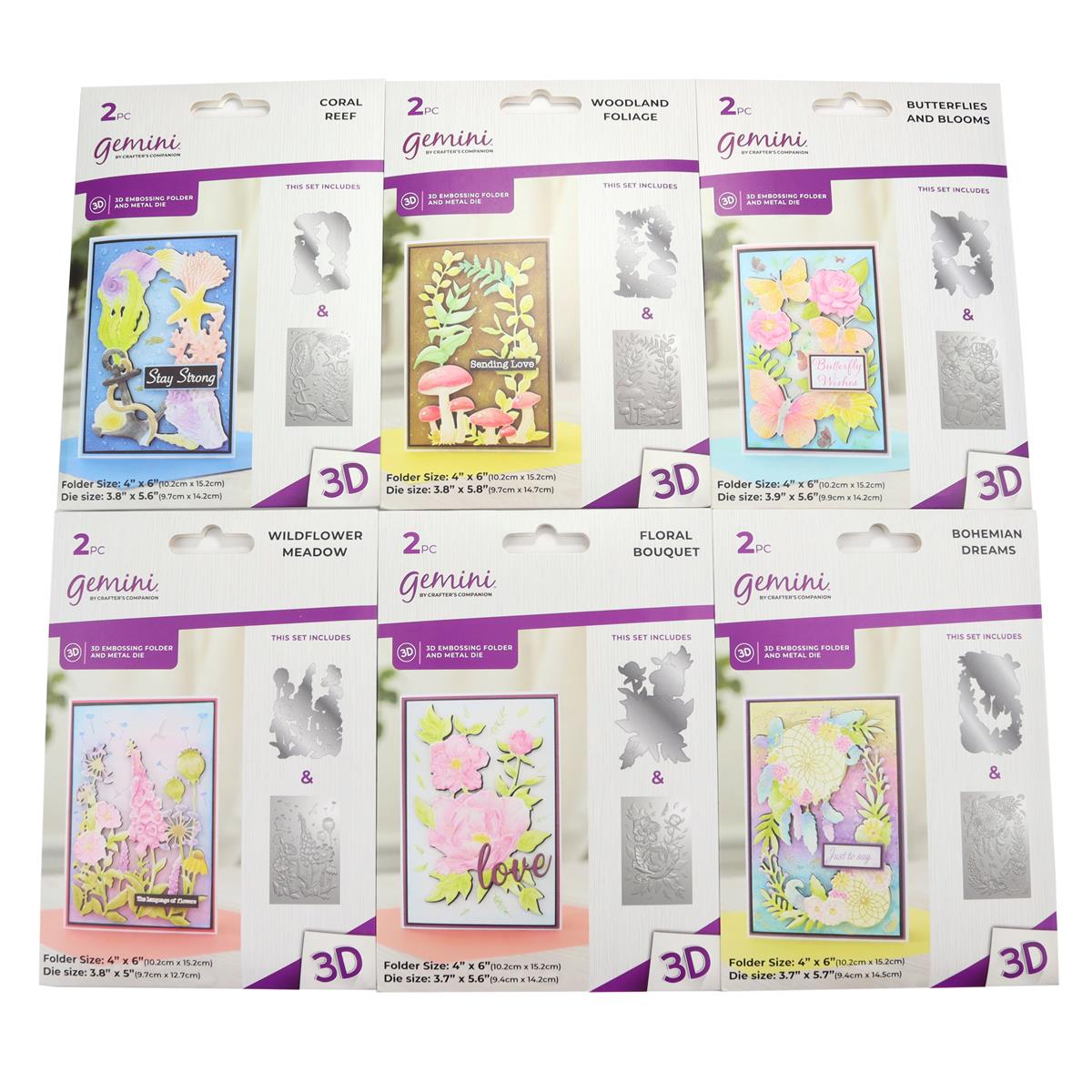 Gemini 4x6 3D Embossing Folders & Dies Collection | HobbyMaker