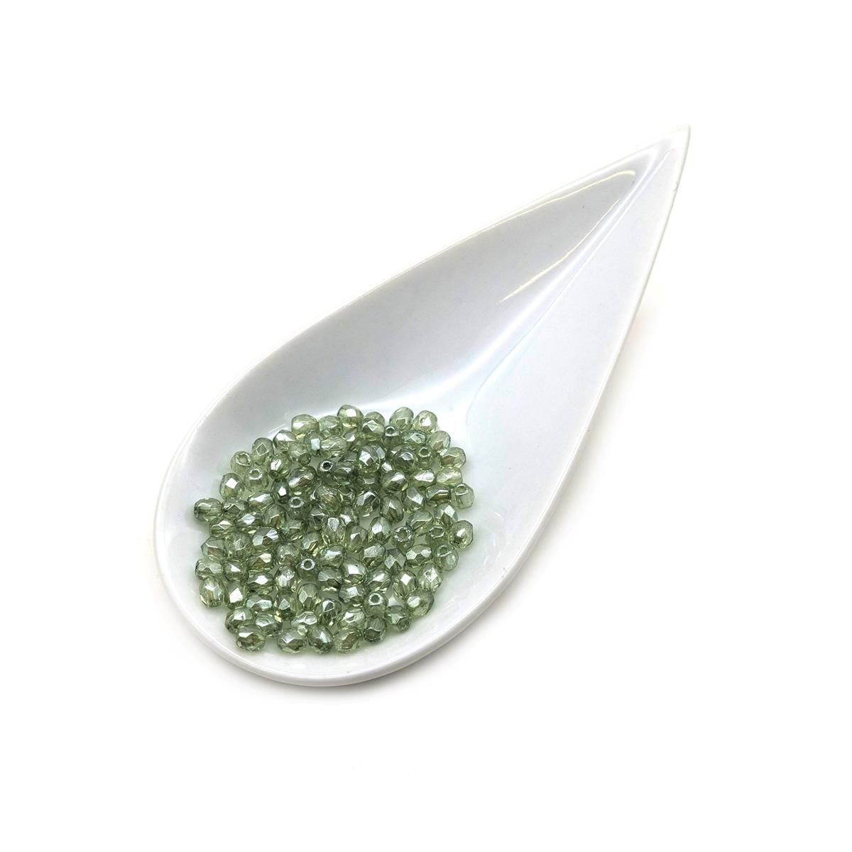 Crystal Mint Lustre Fire Polish Beads, 4mm (100pcs) | JewelleryMaker