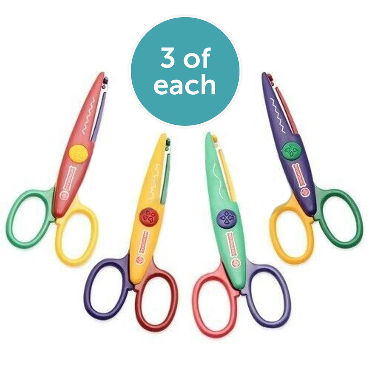 Mundial 5 Craft Scissor Set of 12 - 3x Zigzag, 3x Small Wave, 3x Big ...