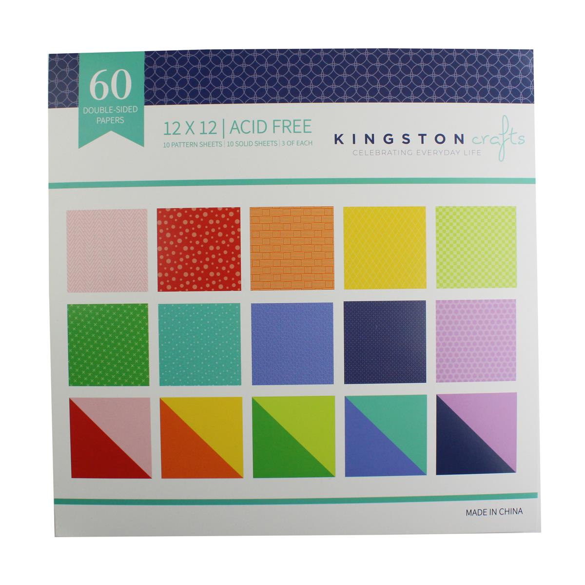 12x12 Everyday Paper Pad Matrix, 60x 12x12'' Sheets, 230gsm | HobbyMaker