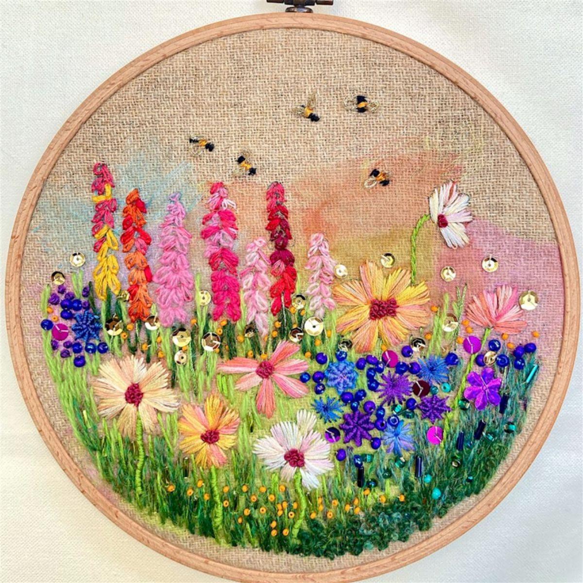 Rowandean Embroidery Cosmos and Snapdragons Kit | SewingStreet