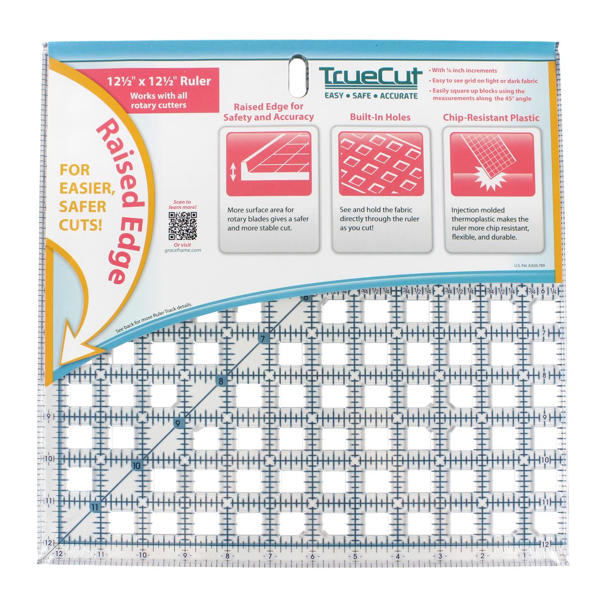 TrueCut Rotary Cutting Ruler 12.5” Square | SewingStreet