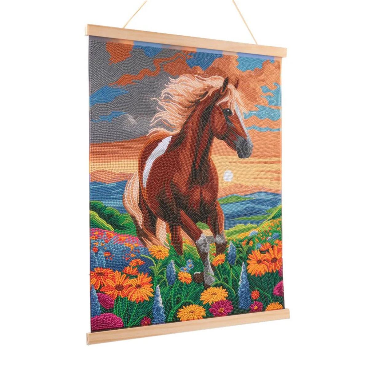 Craft Buddy- Horse Crystal Art Canvas Scroll Kit 40*50 | HobbyMaker