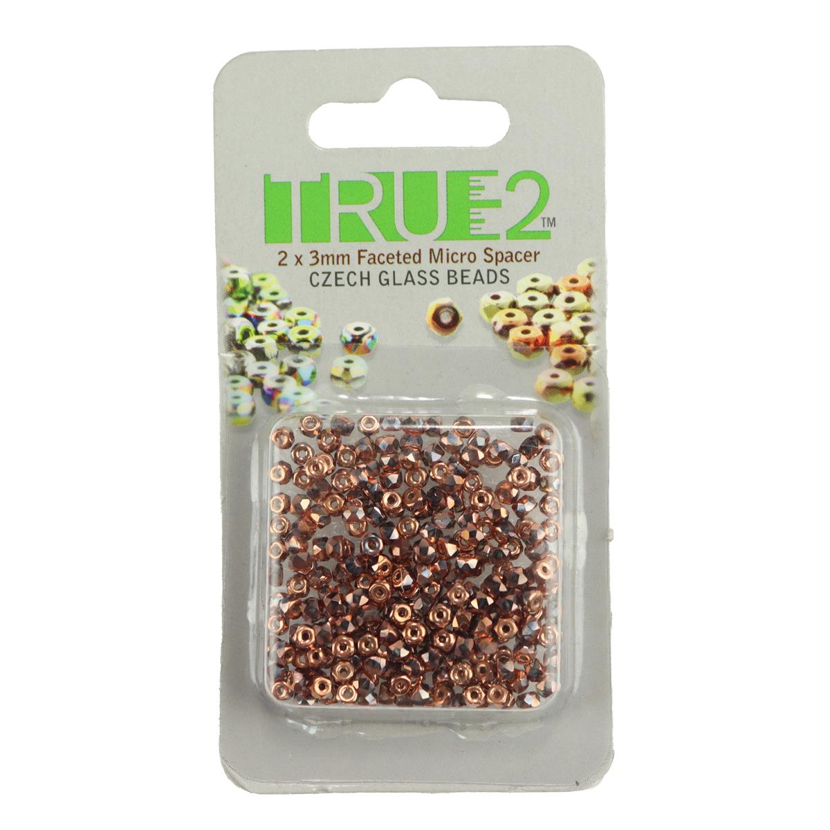True2 Full Capri Faceted Micro Spacers, 2x3mm (6GM) | JewelleryMaker