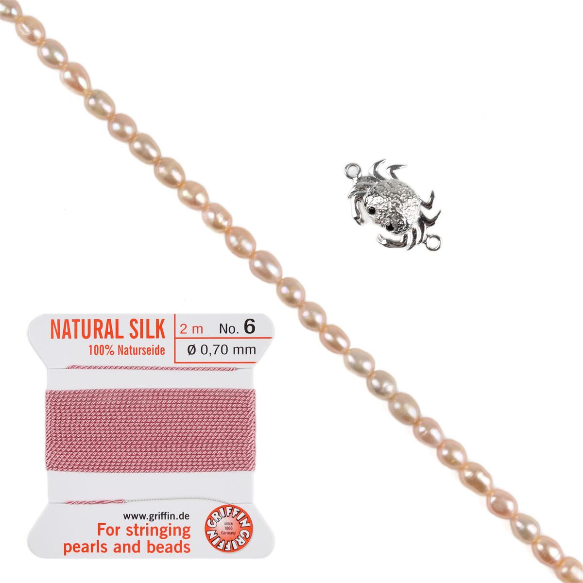 Sebastian the Crab Pearl Knotting Kit, including 925 Magnetic Crab ...
