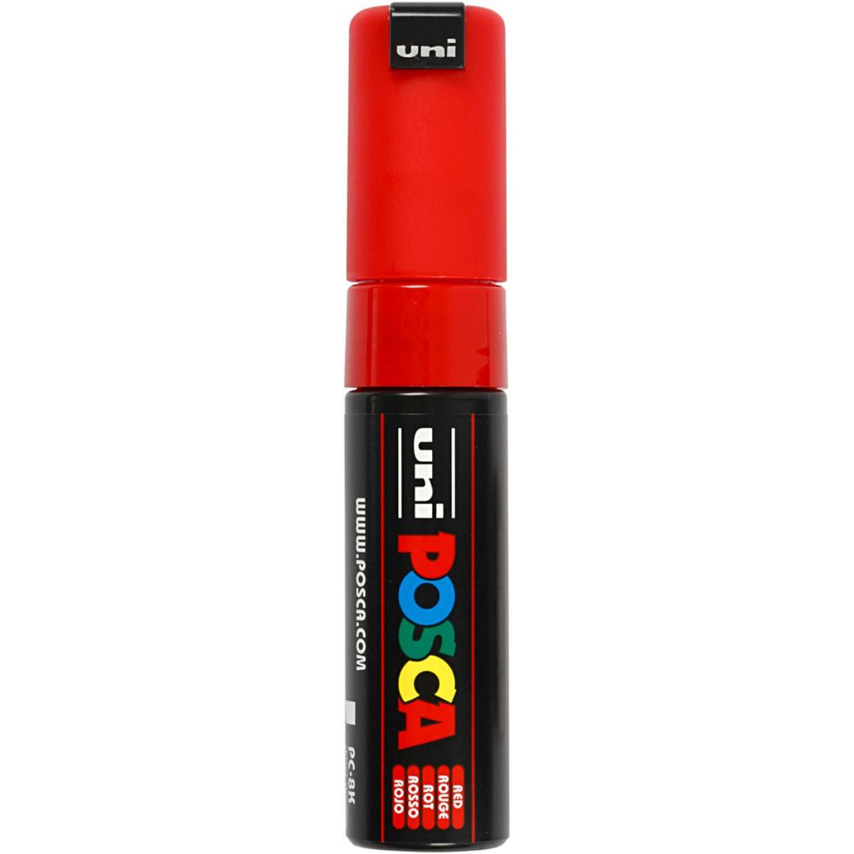Posca Marker, red, no. PC-8K, line 8 mm, 1 pc | HobbyMaker