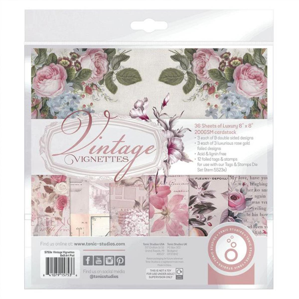 Tonic Studios - Vintage Vignettes 8x8 Art Pad | HobbyMaker