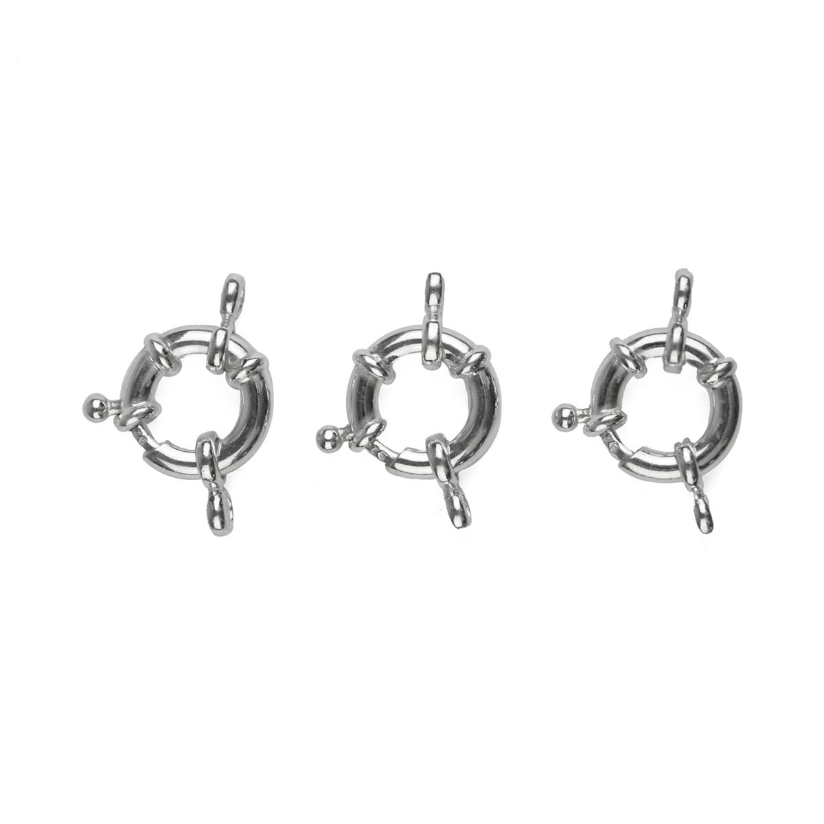 925 Sterling Silver Jumbo Bolt Ring Clasp, Approx 12mm, 3pcs | JewelleryMaker