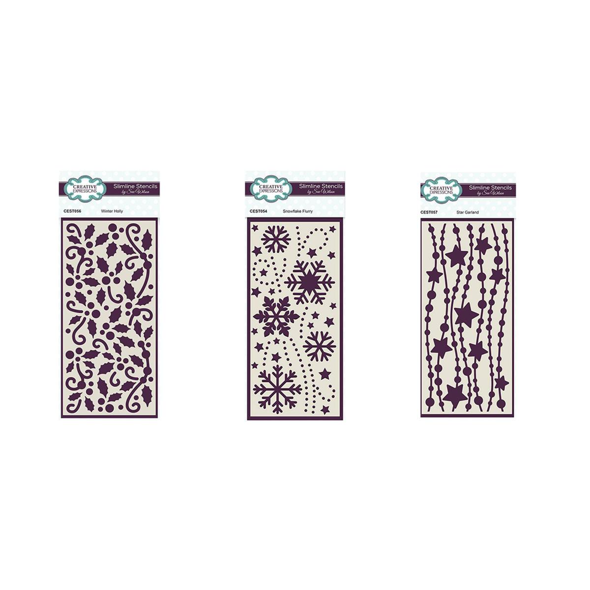 Set of 3 Creative Expressions Slimline Stencils | HobbyMaker