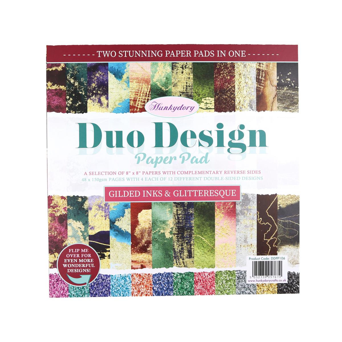 Hunkydory- Duo Design Paper Pad - Gilded Inks & Glitteresque | HobbyMaker