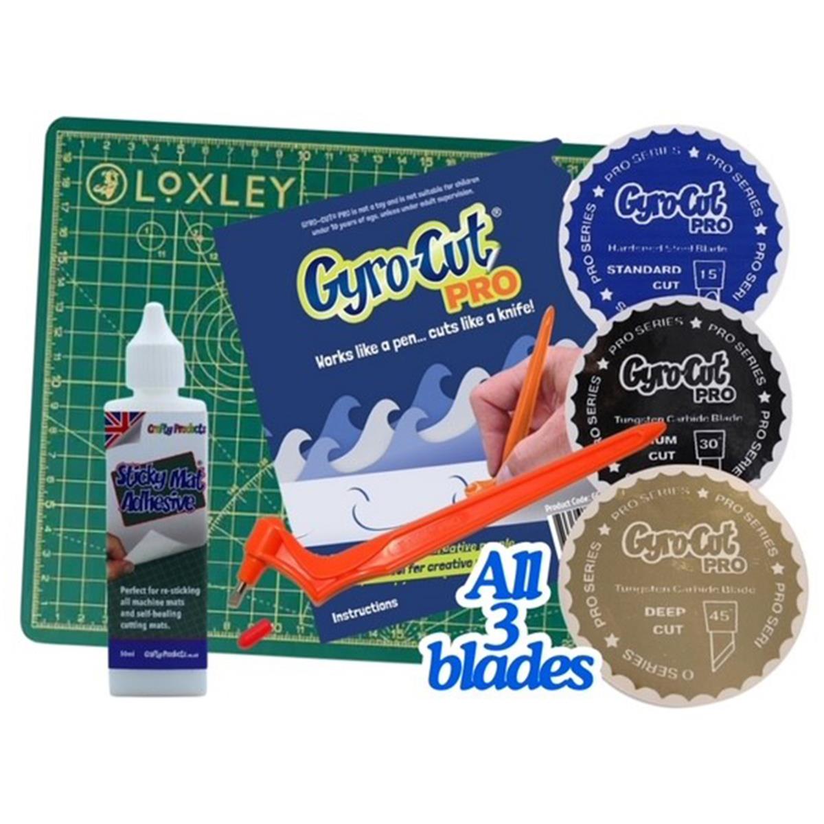 Gyro Cut Mega Bundle with Standard, Medium and Deep Cut Blades, Sticky ...