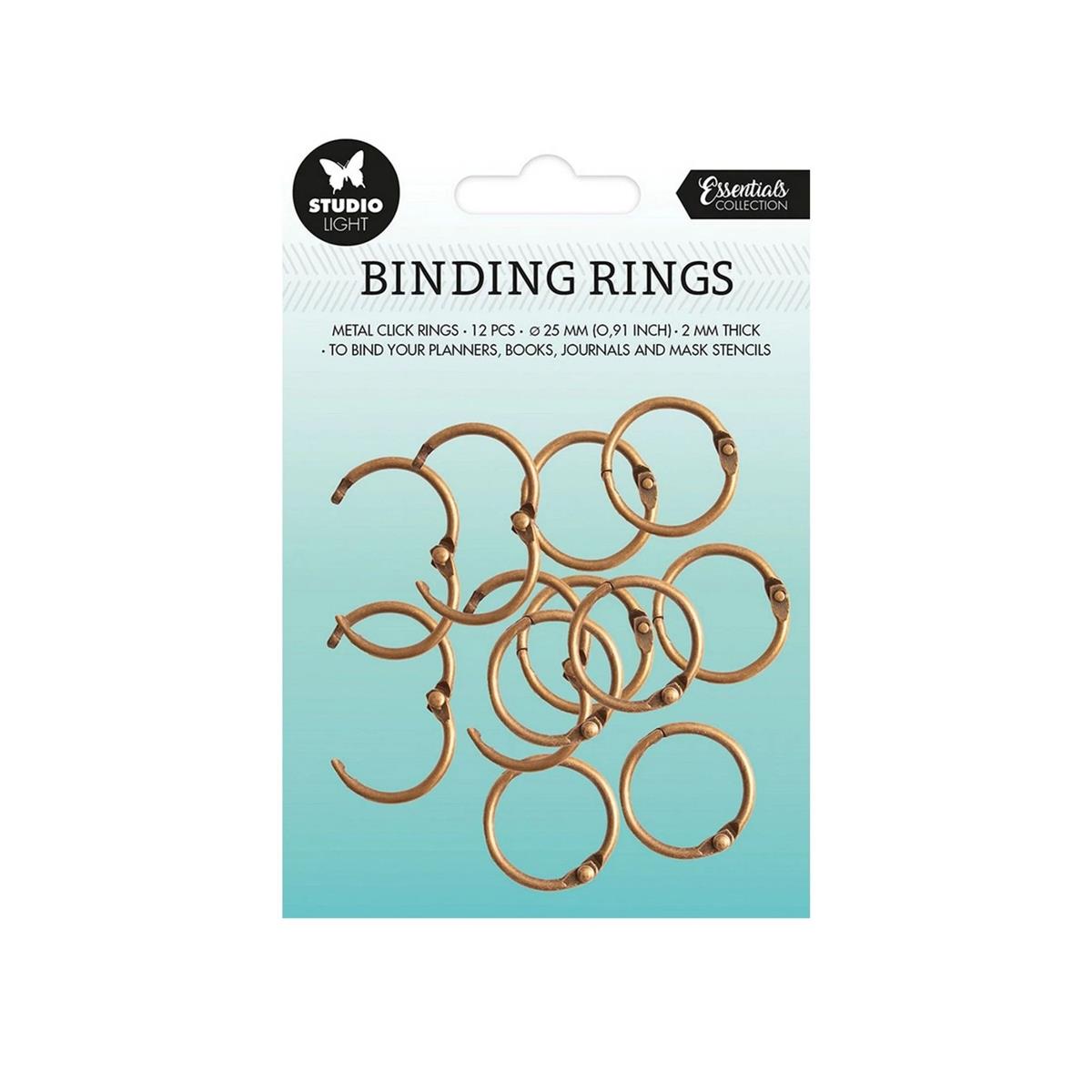 SL Binding click rings Old Gold Essentials 23x23x3mm 12 PC nr.02 ...