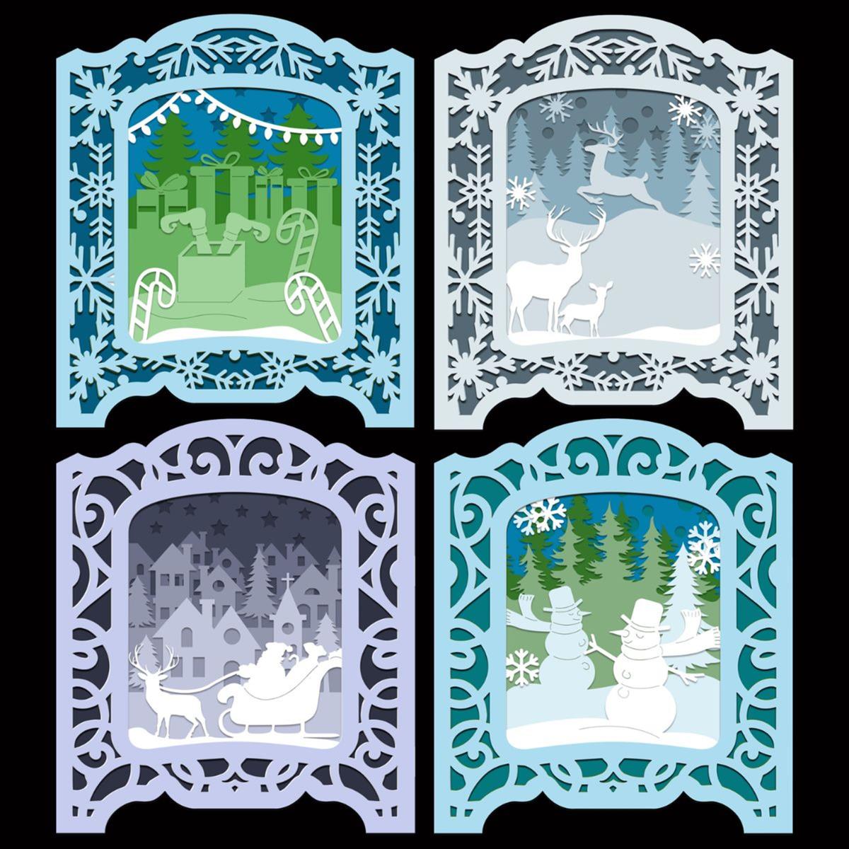 The Crafty Witches Lovely Festive Shadow Boxes SVG Collection, 4 ...