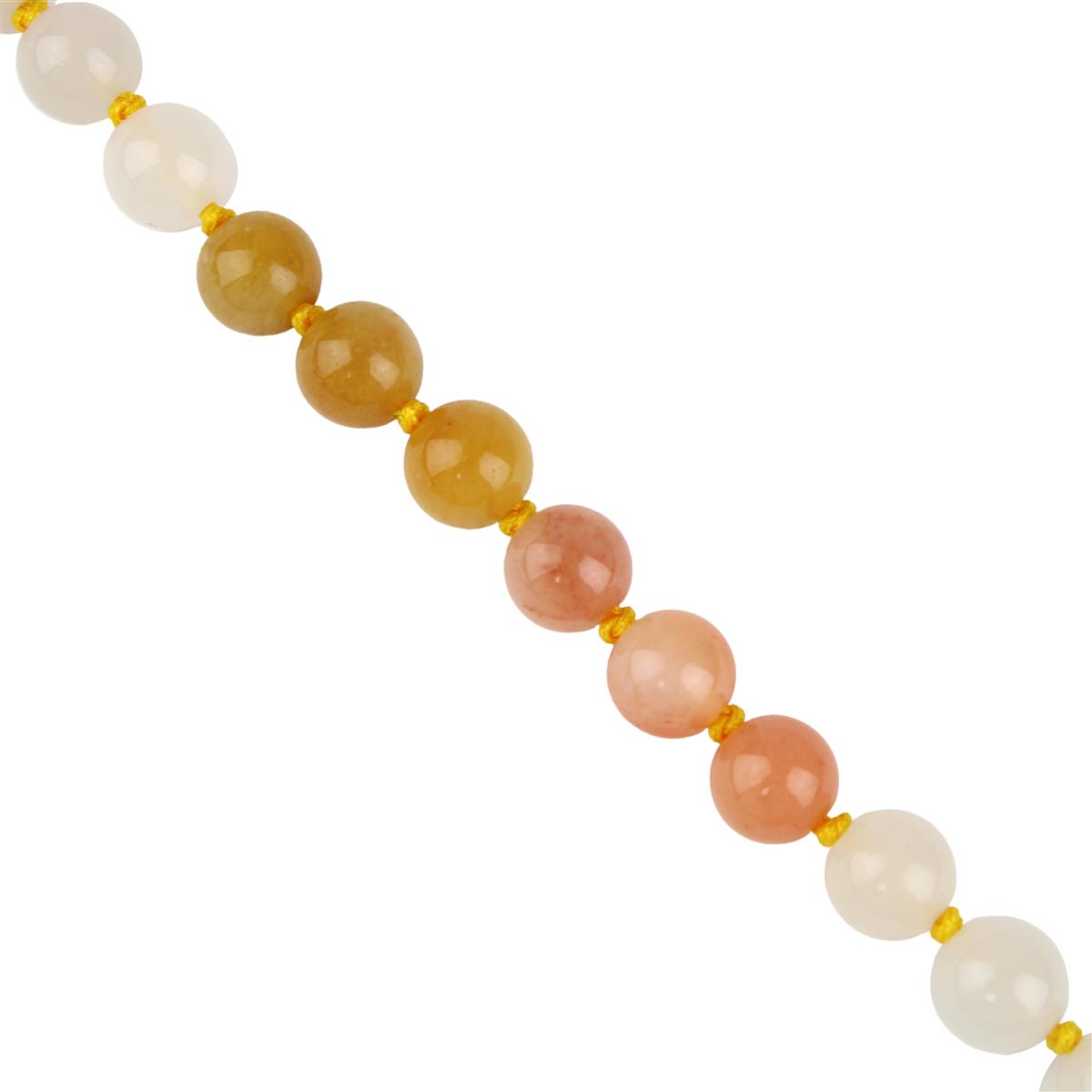 200cts Ombre Golden Silk Quartzite Jade Plain Rounds, Approx 8mm, 55cm ...