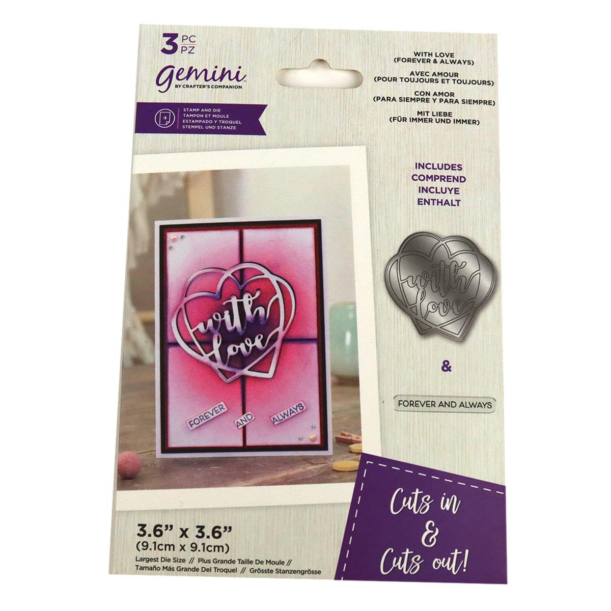 Gemini Framed Sentiment Stamp & Die - With Love (forever and always ...