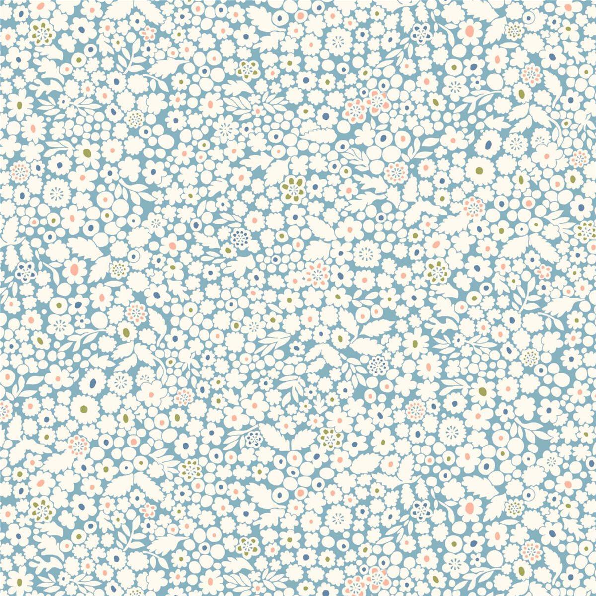 Liberty Tree of Life Collection Floral Glade Blue Fabric 0.5m ...