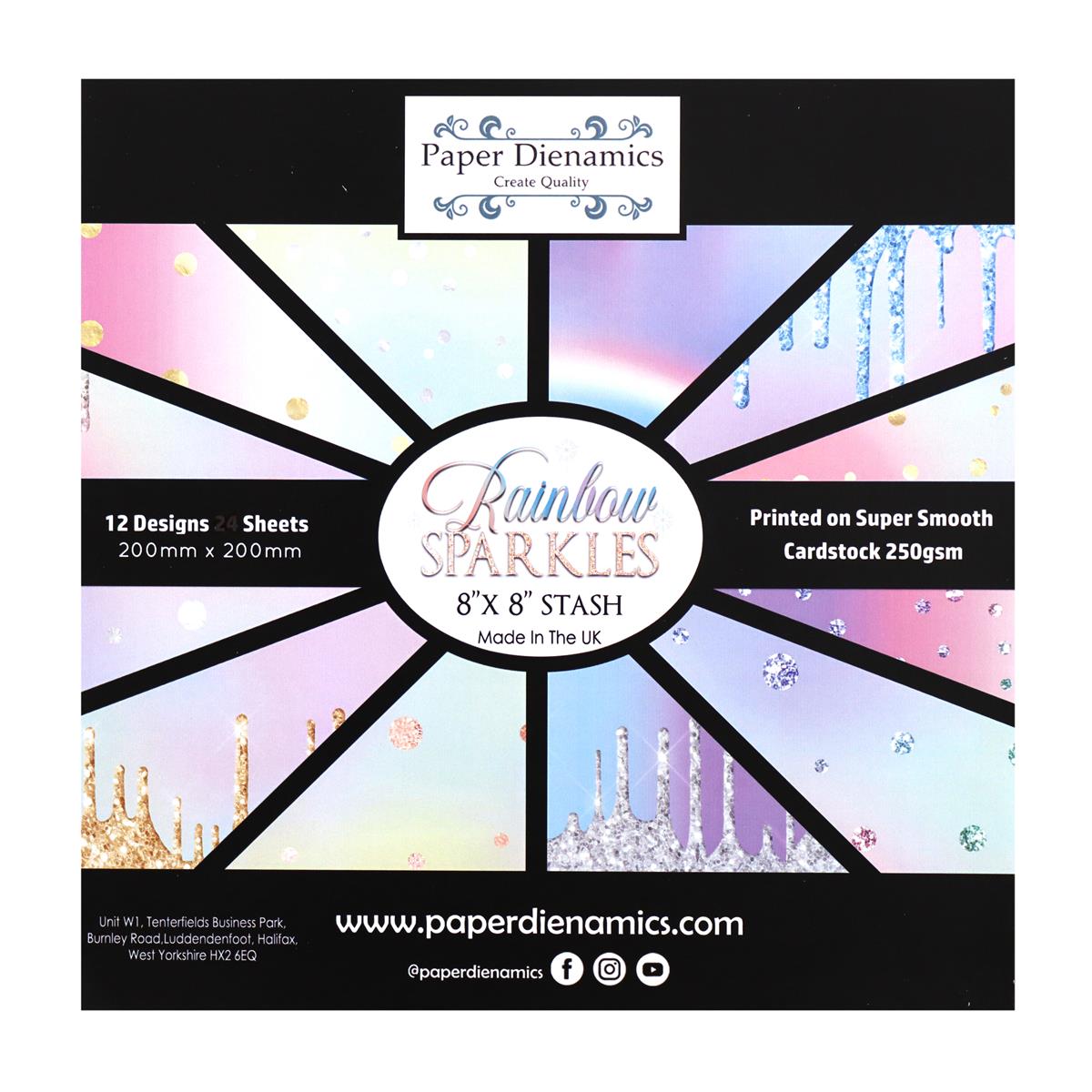 Paper Dienamics - Rainbow Sparkles collection - 12 beautiful designs in multiple colour finishes ...