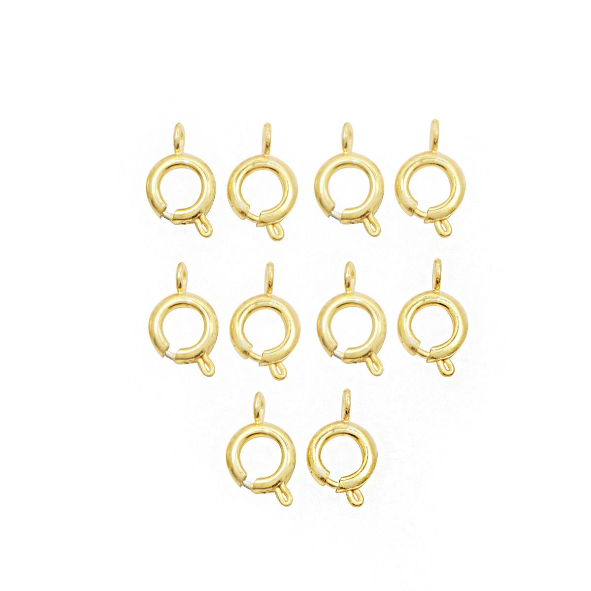 Gold Plated Base Metal Bolt Ring Clasp, 7mm (10pcs/Pack) | JewelleryMaker