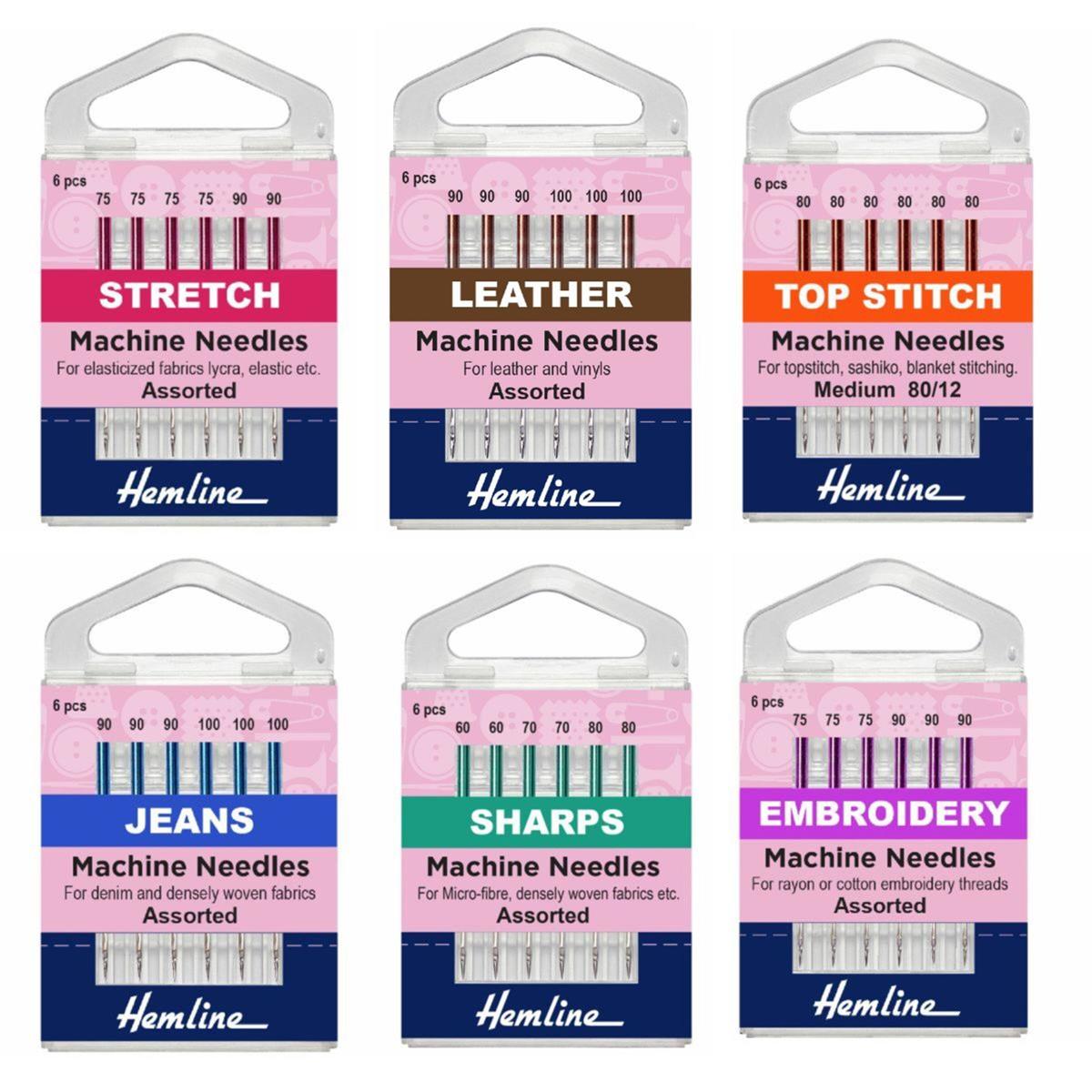 Hemline Sewing Machine Needle Packs Bundle (6 Various) Save £2 ...