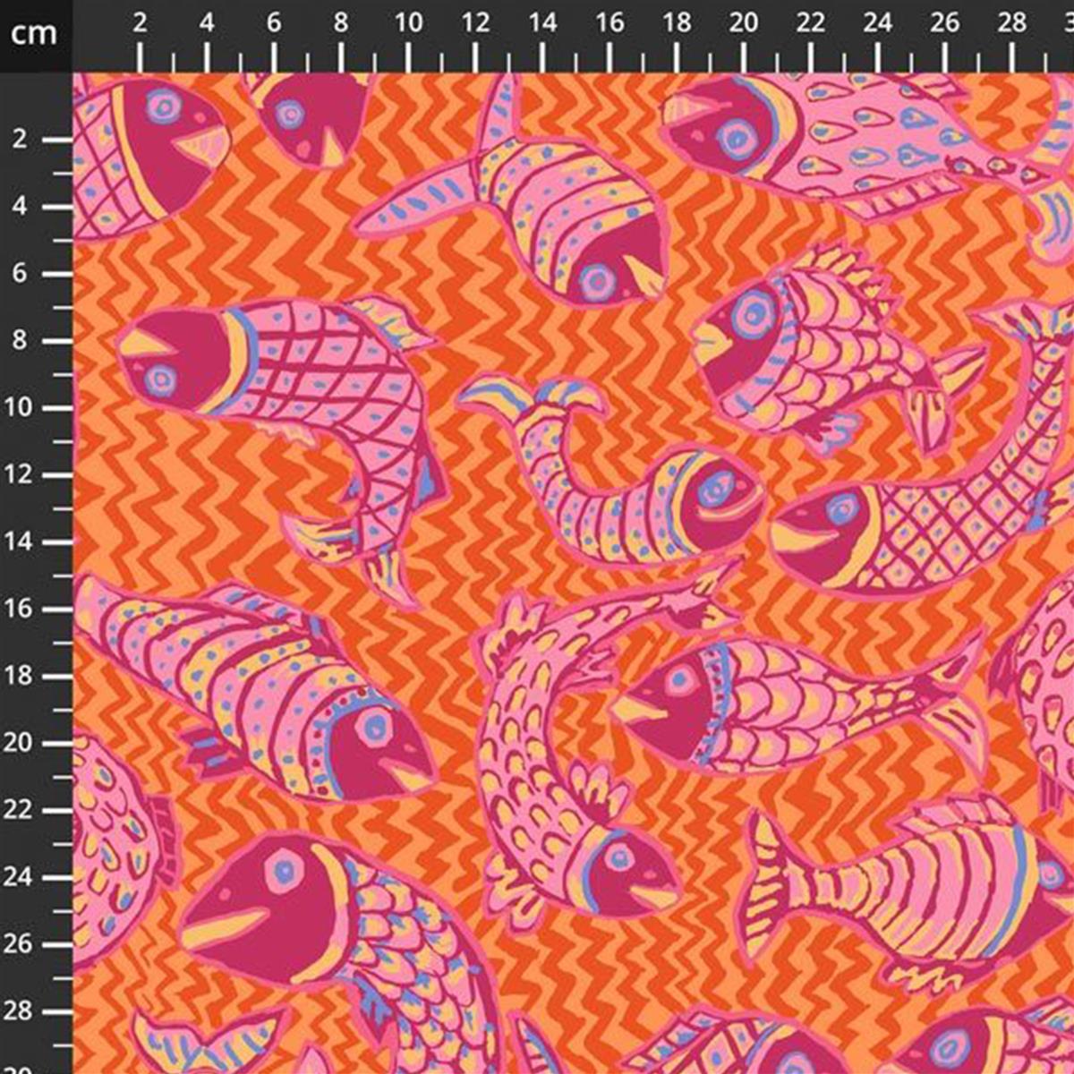 Kaffe Fassett Collective Orange Fish Fabric 0.5m | SewingStreet