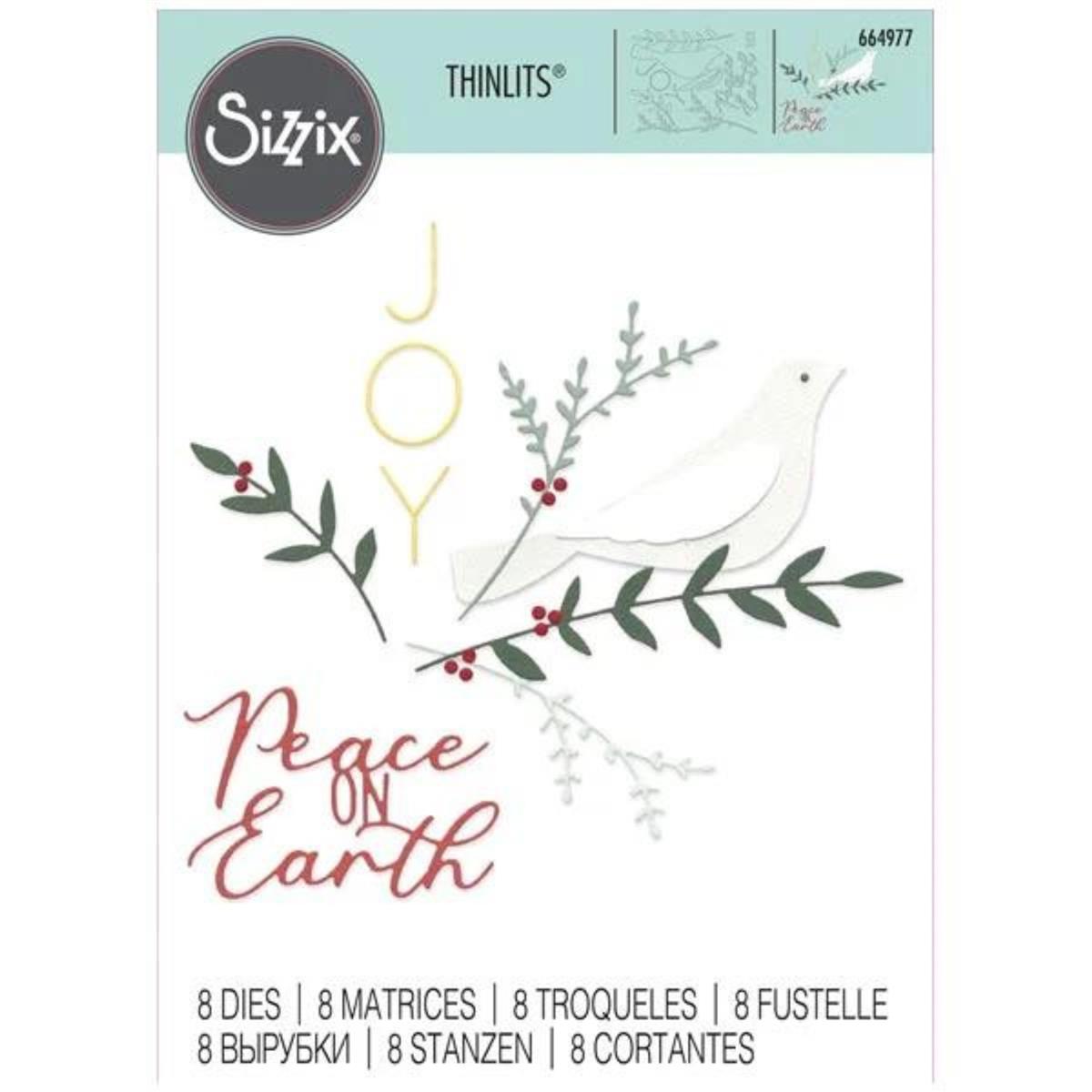 Sizzix® Thinlits® Die Set 8PK - Christmas Dove | HobbyMaker