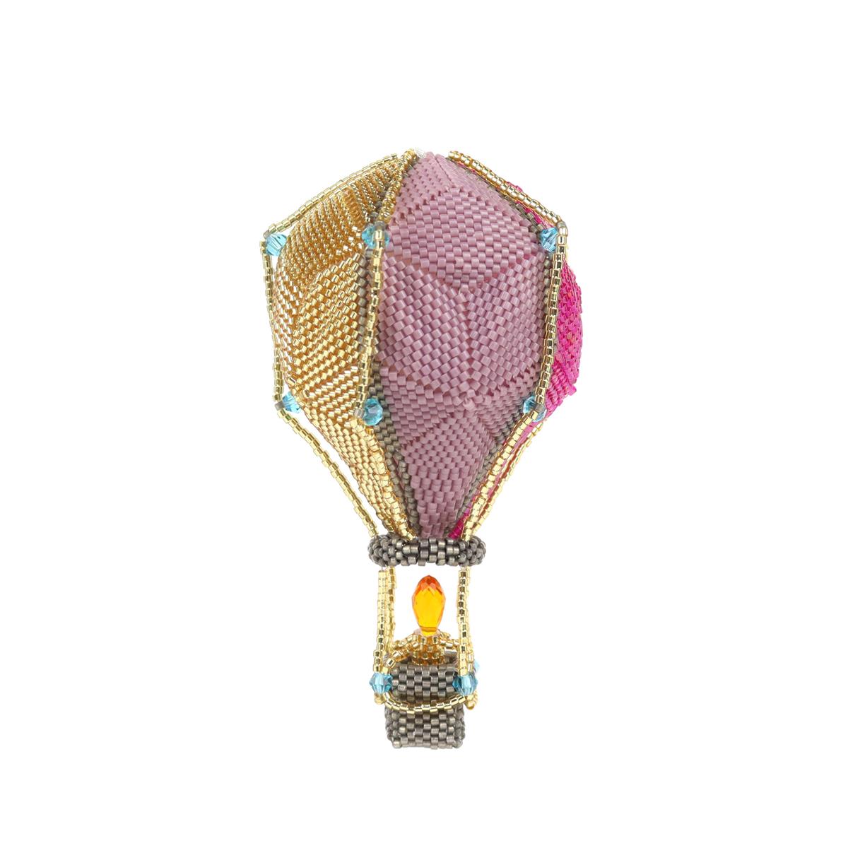 Hot Air Balloon! 6 x 11/0 Seed Beads with Aqua Bicones & Orange Faceted ...