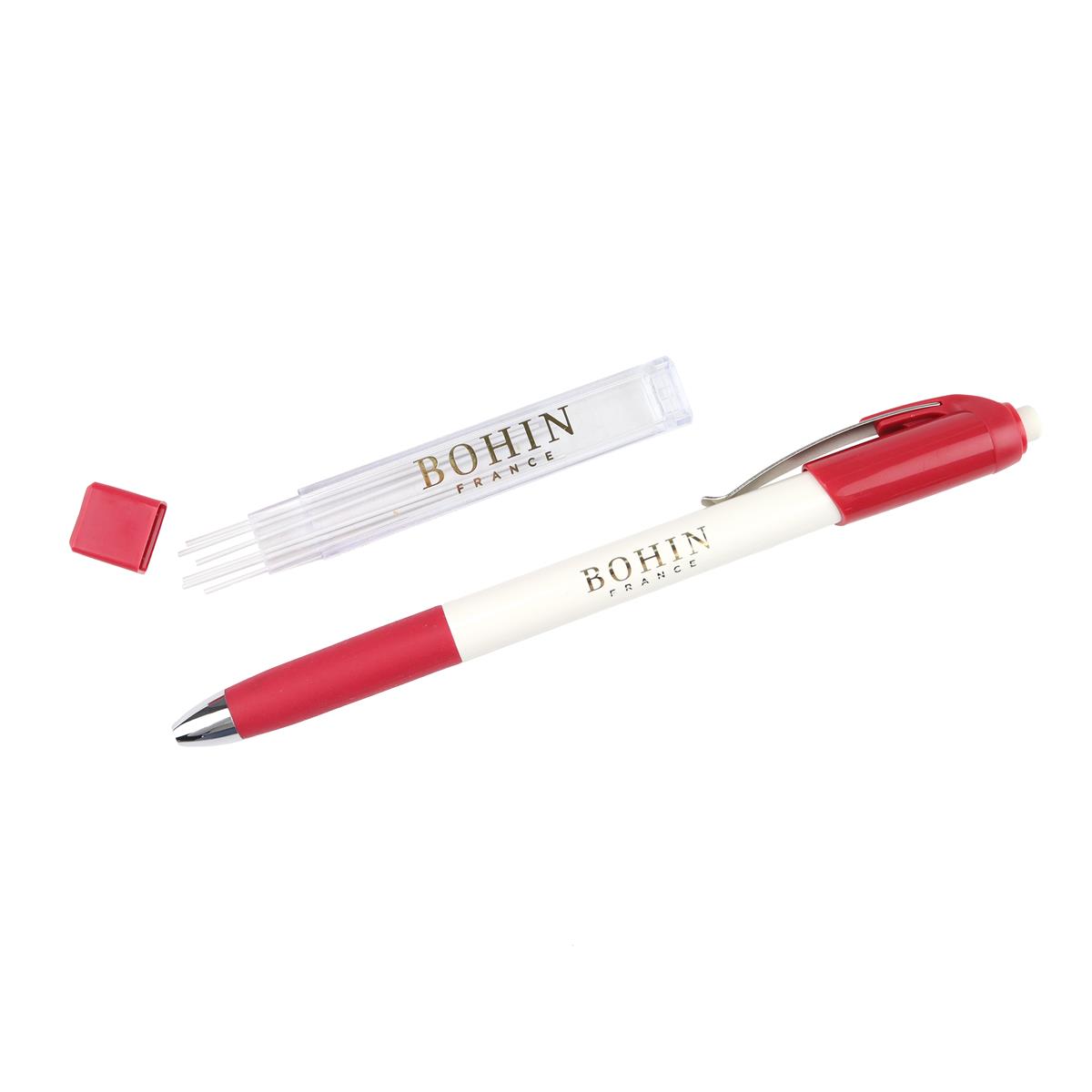 Bohin - Mechanical Chalk Pencil with 6 Replacement Leads White ...