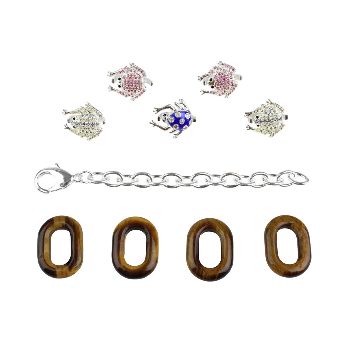 Tigers Eye, Silver Plated Base Metal Autumn Animal Connectors Project ...