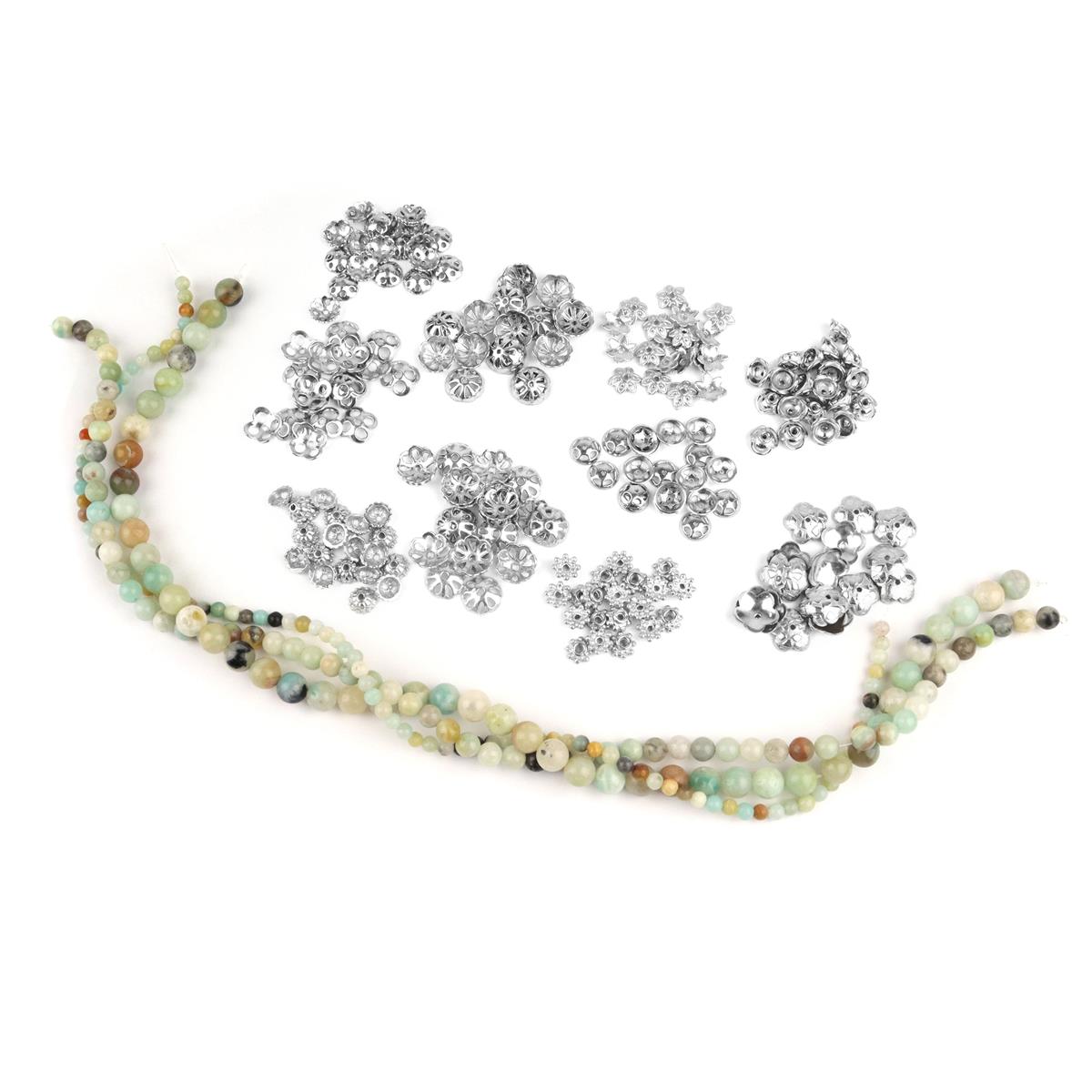 Base Metal End Caps - Silver Plated Base Metal Bead Cap Bundle, 10 ...