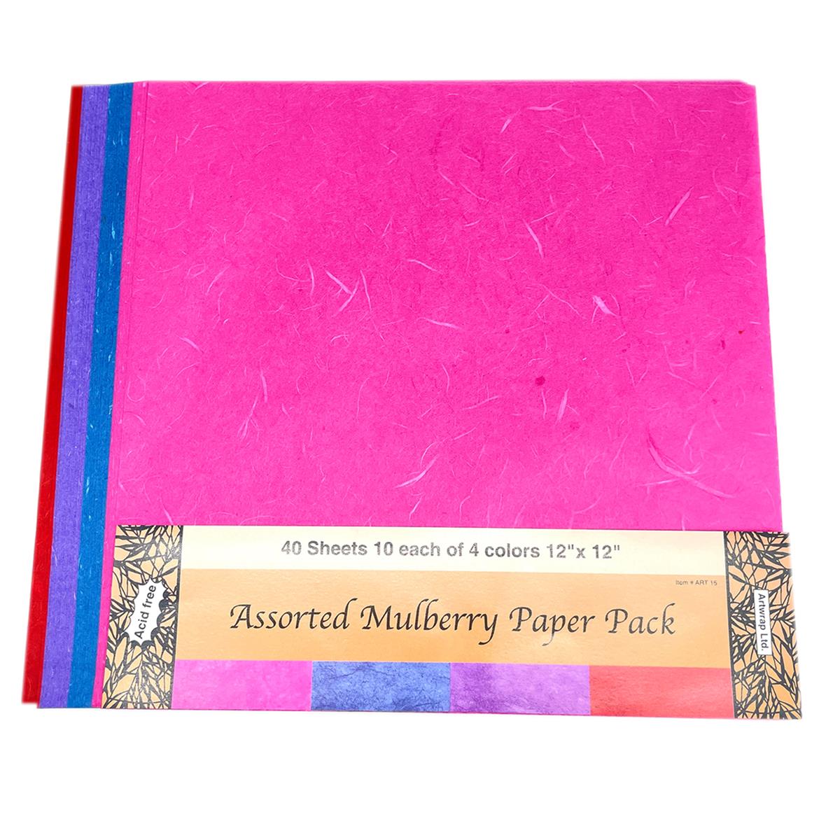 ASSORTED 12 x 12 MULBERRY TREE PAPER PACK- 4 | HobbyMaker