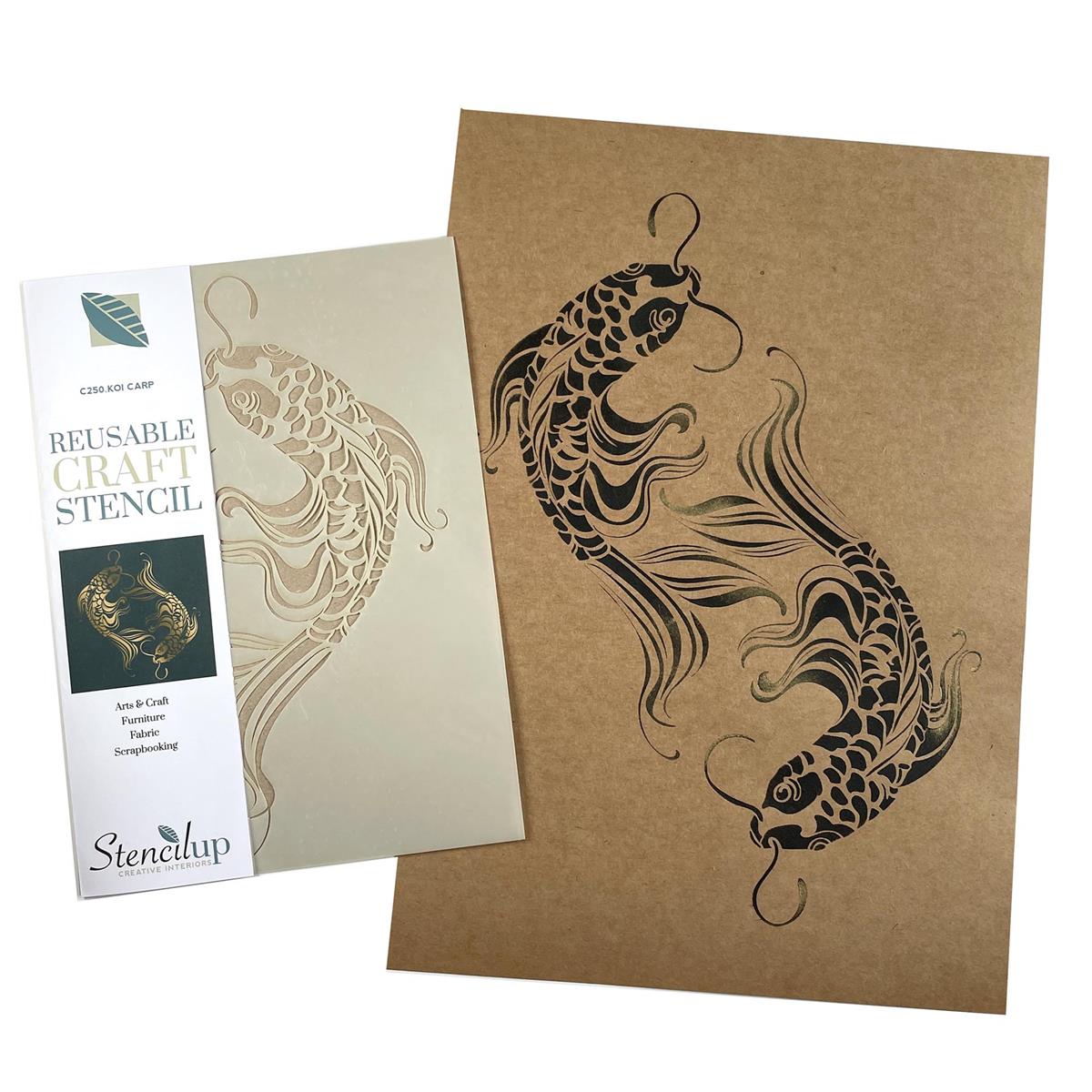 StencilUp Koi Pattern A4 Adhesive-Backed Stencil | SewingStreet