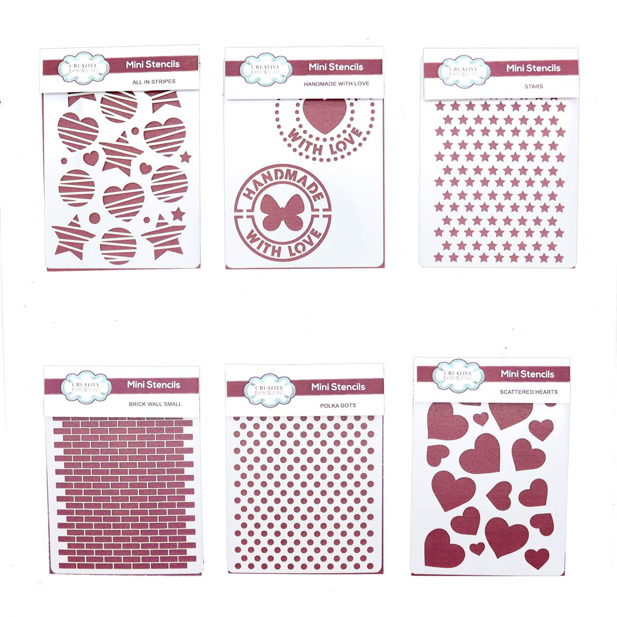 NEW Bundle of 6 CE Mini Stencils - Set A | HobbyMaker
