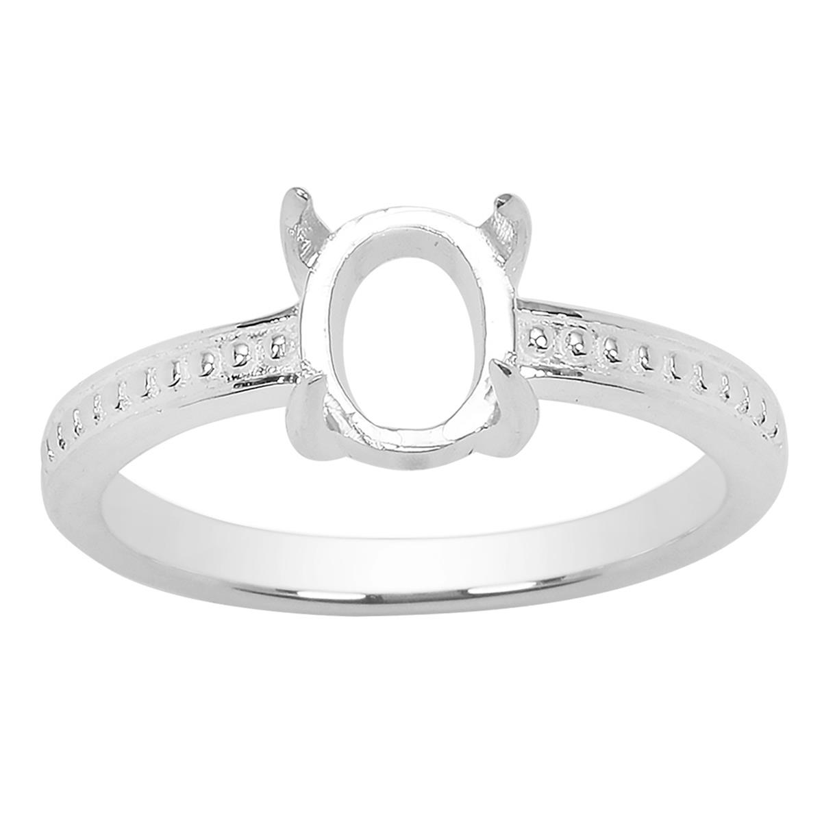 925 Sterling Silver Ring Mount (To fit 8x6mm oval) | JewelleryMaker