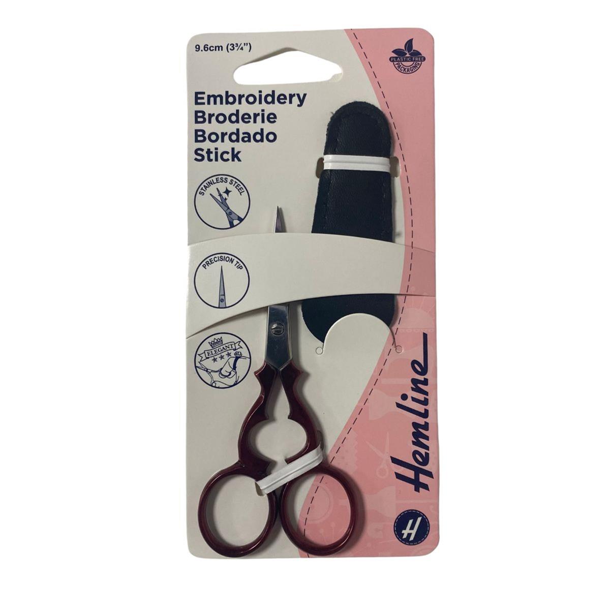 Hemline Vintage Style Red Embroidery Scissors 9.6cm | SewingStreet