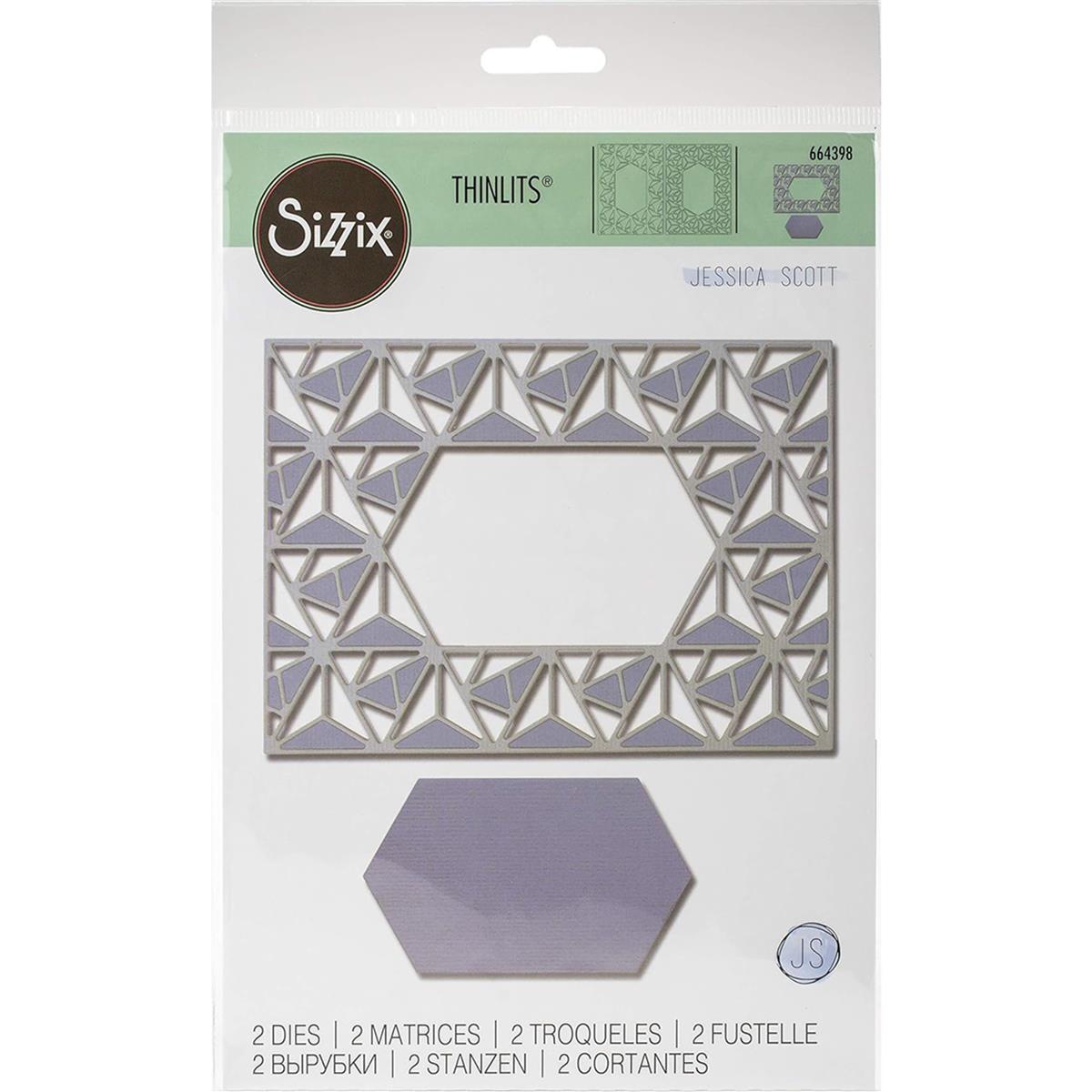 Thinlits Die Set 2PK Geo Lattice Frame by Jessica Scott | HobbyMaker