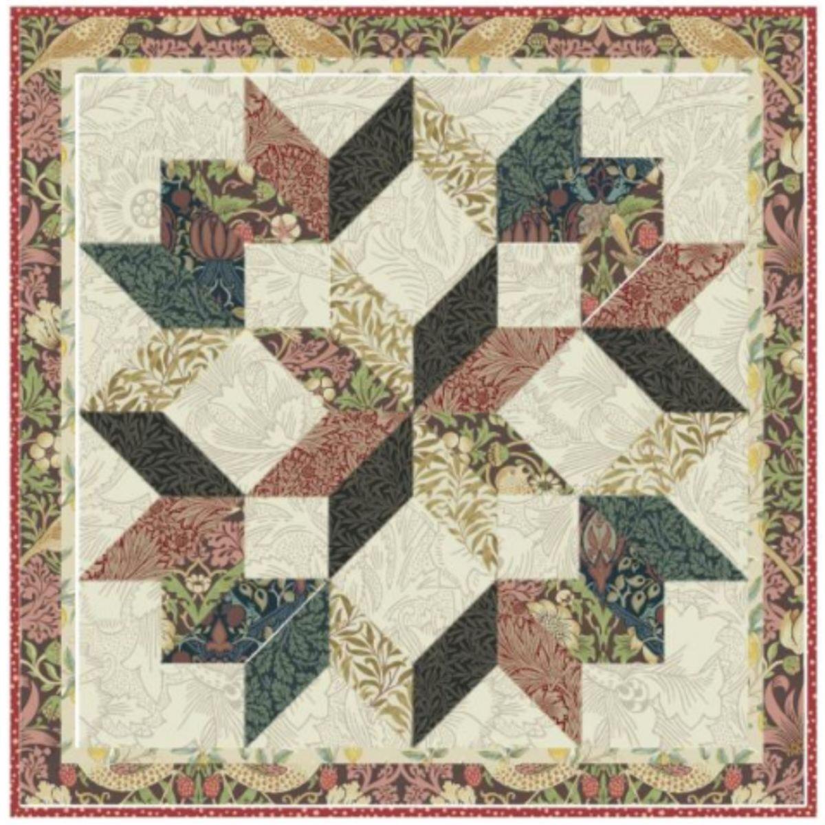 William Morris Winter Bloom Quilt Kit 193 x 193 cm | SewingStreet
