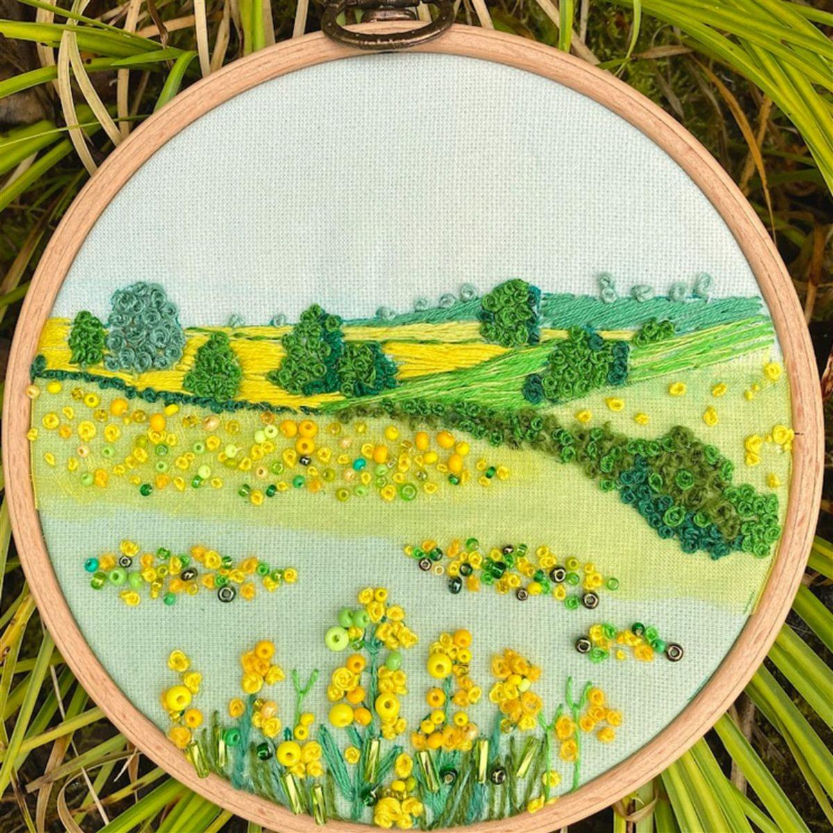 Rowandean Embroidery Fields Of Gold Kit | SewingStreet