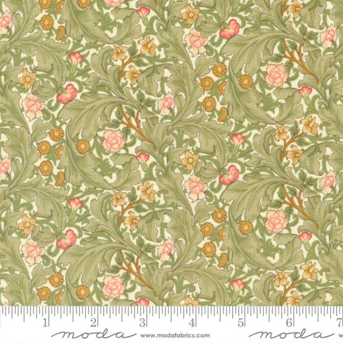 Moda Morris Meadow Collection Leicester Small Leaf Porcelain Fabric 0 ...