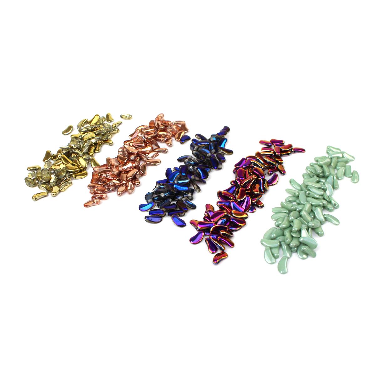 NEW Flint Bead Bundle INC 600pcs Flint Beads in Gold, Teal, Champange ...