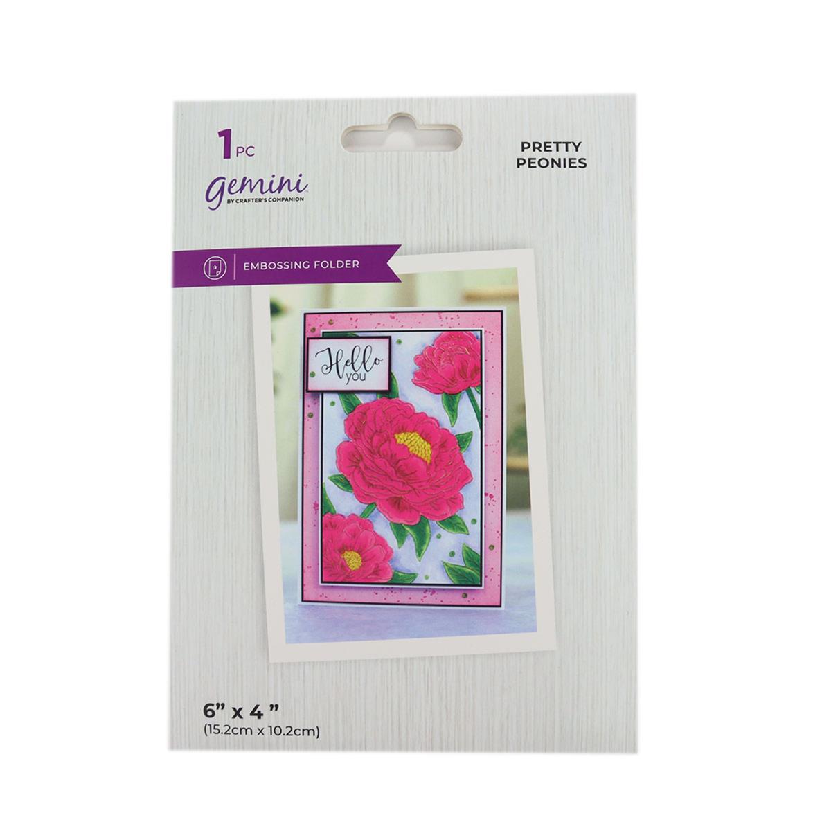Gemini – Illustrated Embossing Folders – Pretty Peonies | HobbyMaker