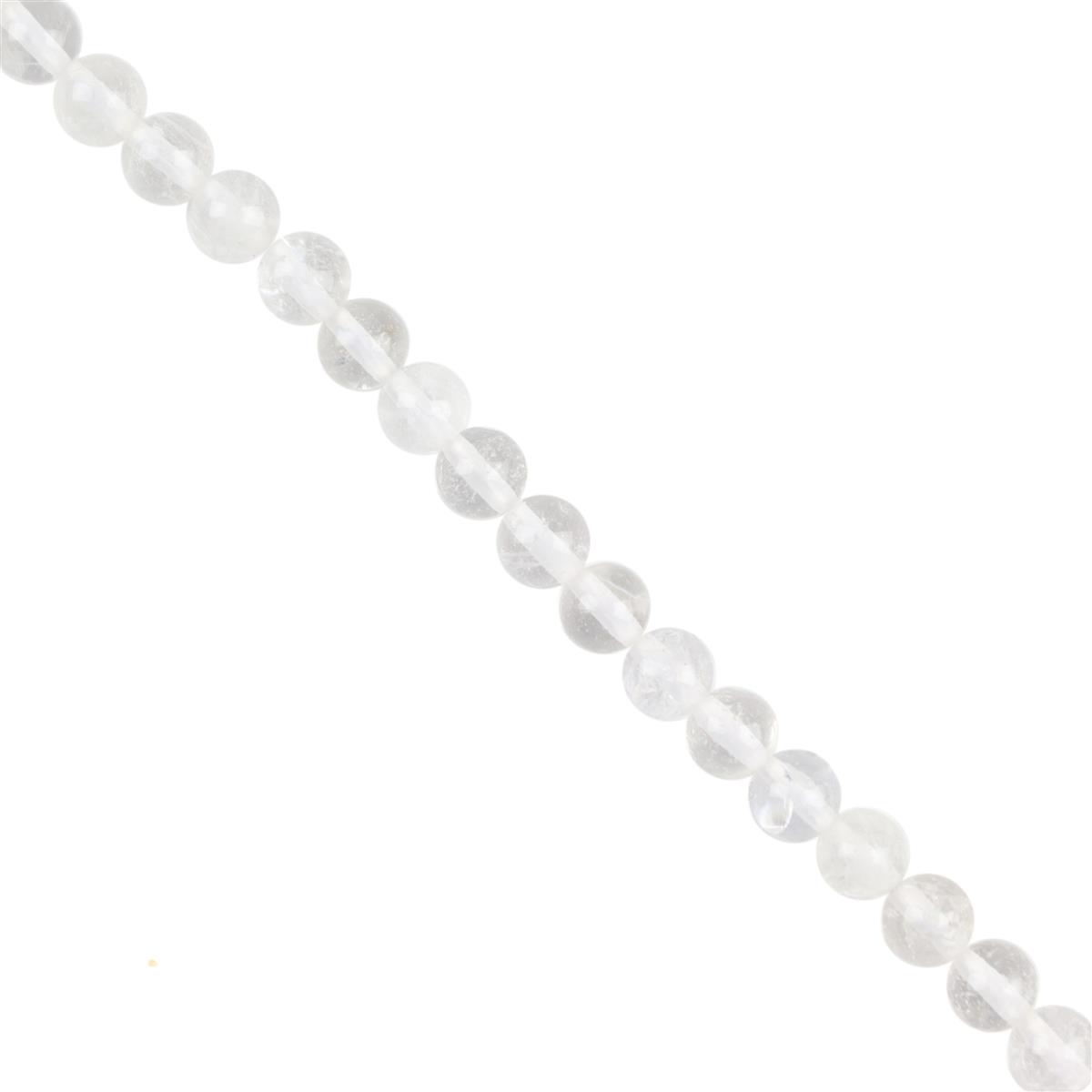 40cts Clear Quartz Plain Rounds, Approx 4mm, 38cm Strand | JewelleryMaker