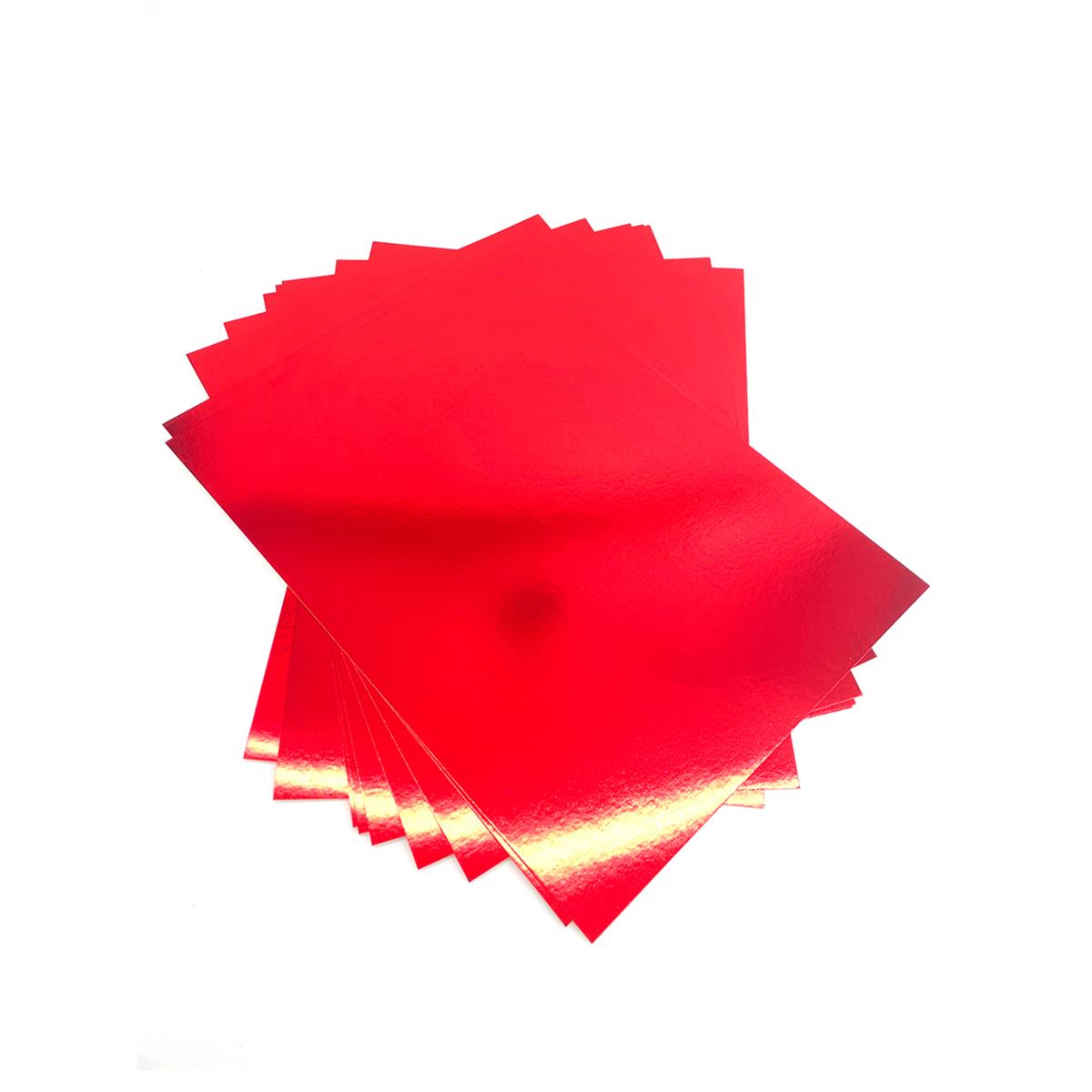 A4 METALLIC BRIGHT RED CARD x 10 SHEETS | HobbyMaker