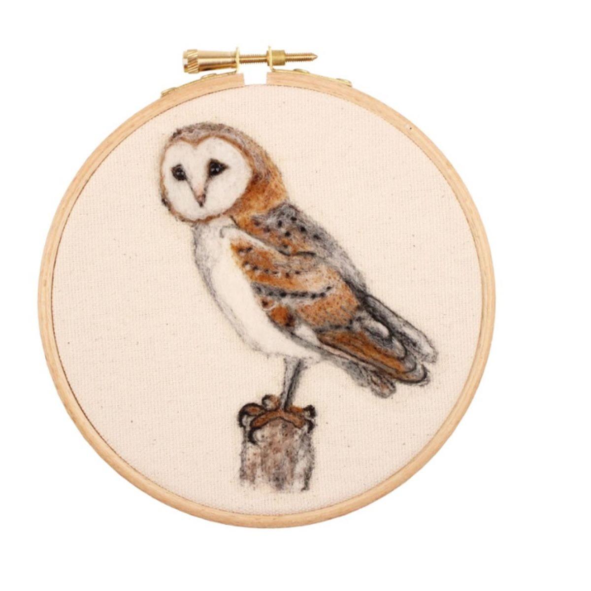 The Makerss RSPB Barn Owl Needle Felt Picture Kit. Save 10% | SewingStreet