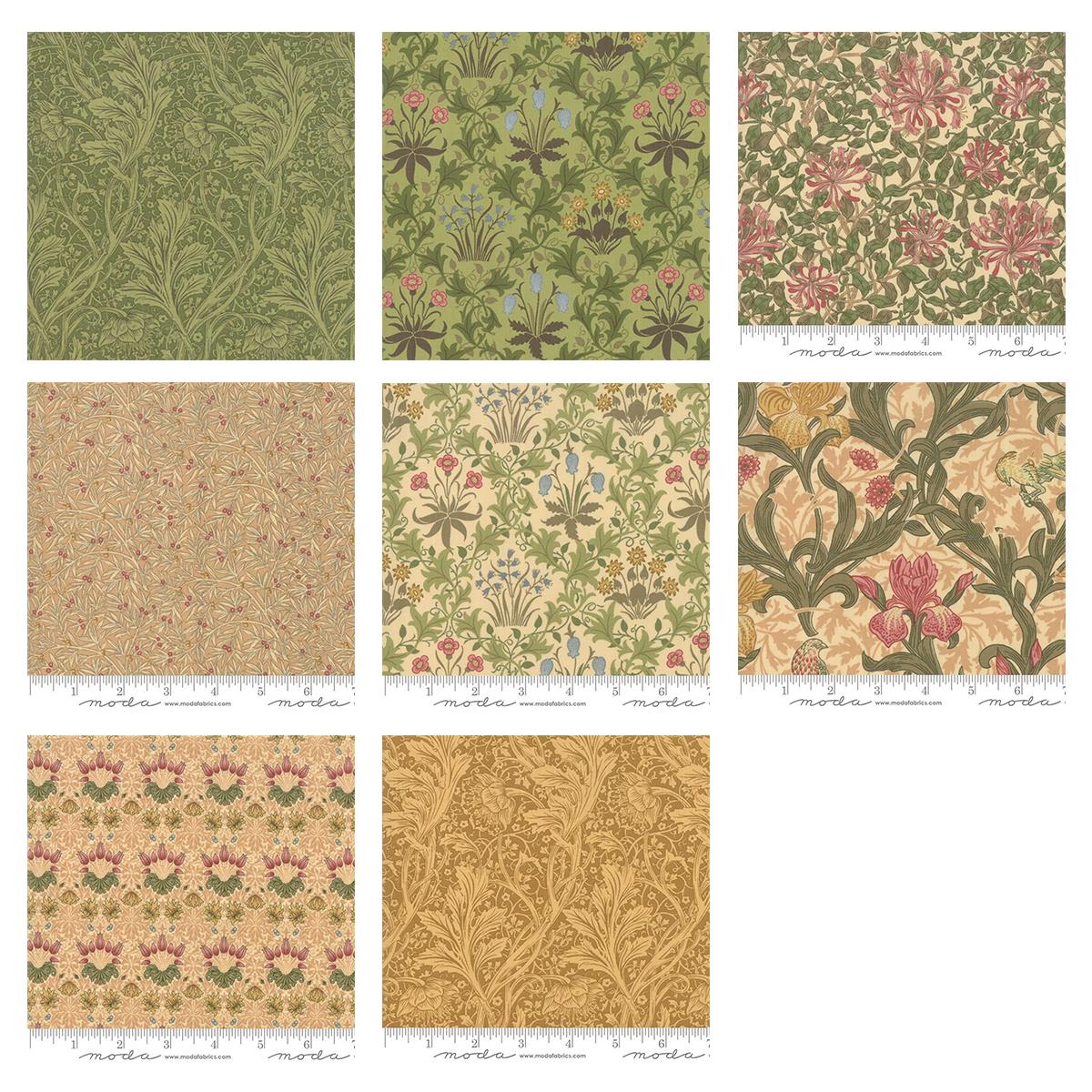 Moda May Morris Studio Gold & Sage Fabric Bundle (4m) | JewelleryMaker