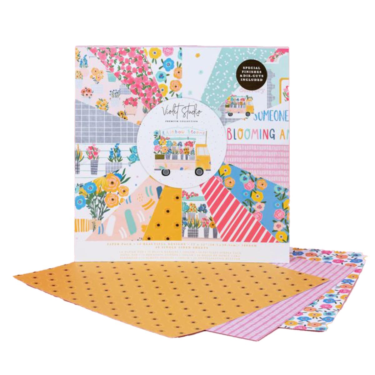 Violet Studios 12x12 Premium Paper Pack - Rainbow Blooms - 48pk ...