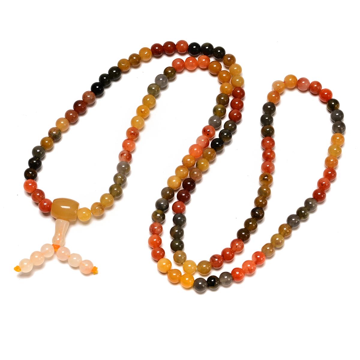 170cts Ombre Golden Silk Quartzite Jade Plain Rounds Necklace, Approx ...