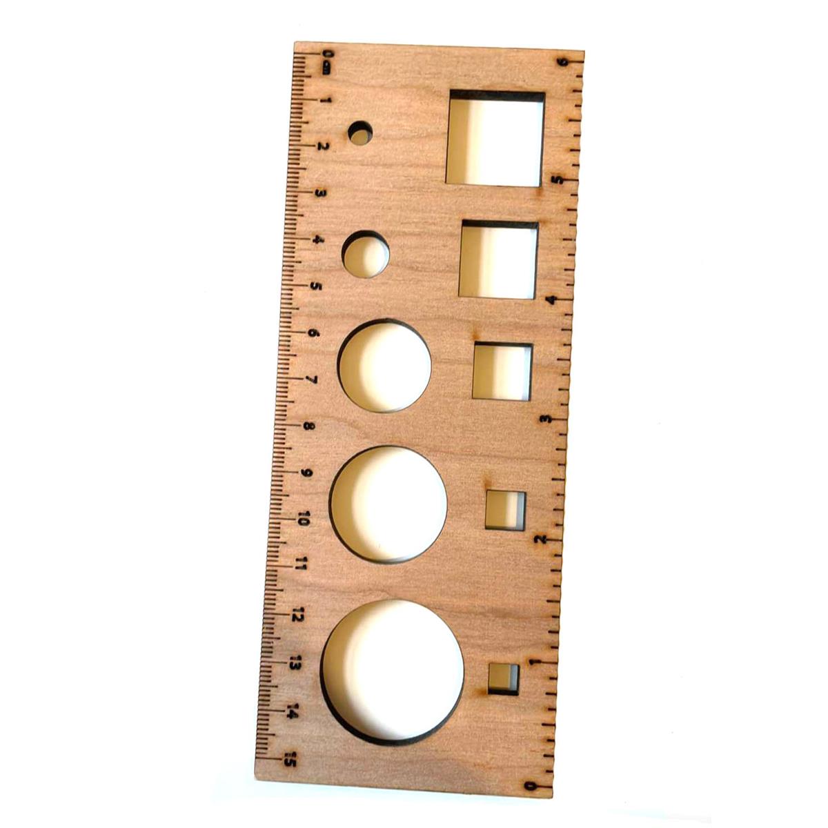 Sanntangle 15cm , 6inch Ruler, With Cirlce and Square Shapes. | HobbyMaker