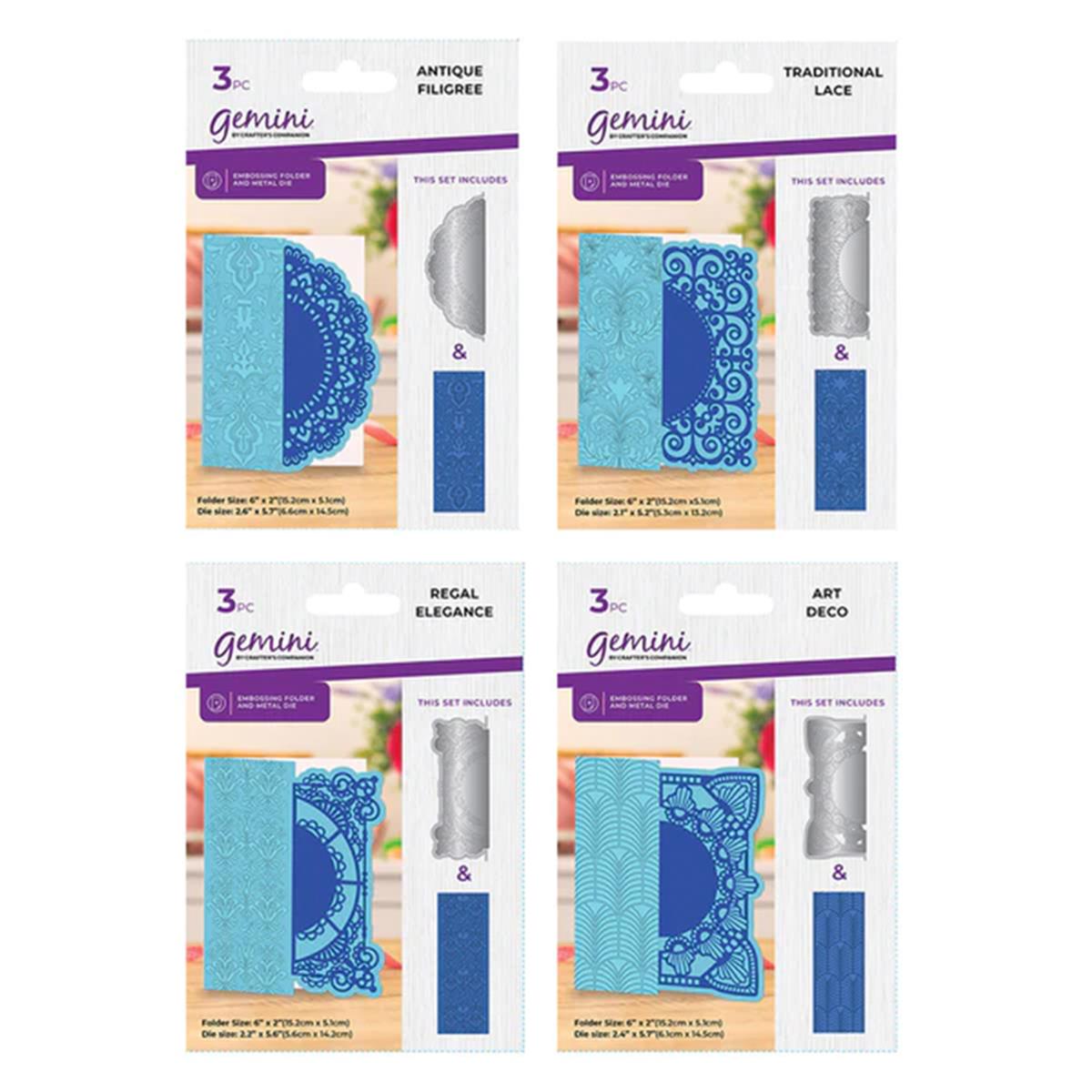 Gemini Frame Edge Embossing Folders & Dies Collection | HobbyMaker